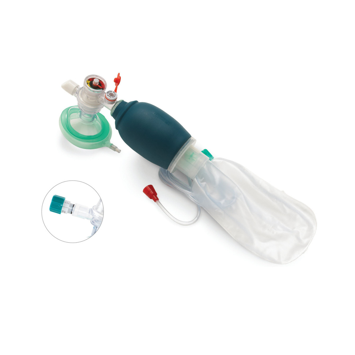V-Care™ Small Adult Manual Resuscitator BVM with Integrated Pressure ...